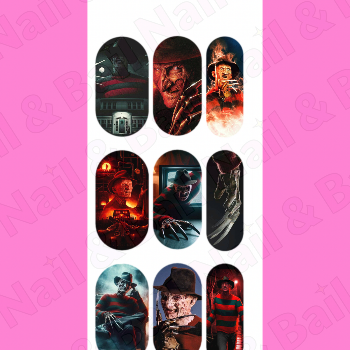 Springwood Slasher Nail Decals | Halloween Nail Decals | Nail & Bail