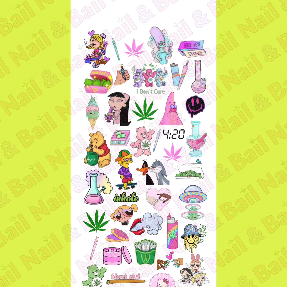 420 Mashup Nail Decals | Best Waterslide Nail Decals | Nail & Bail